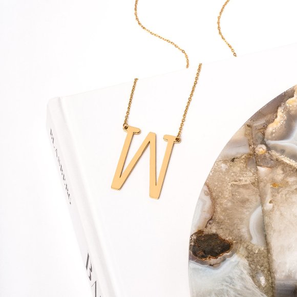 Jewelry | Letter W Pendant Necklace In Stainless Steel | Poshmark